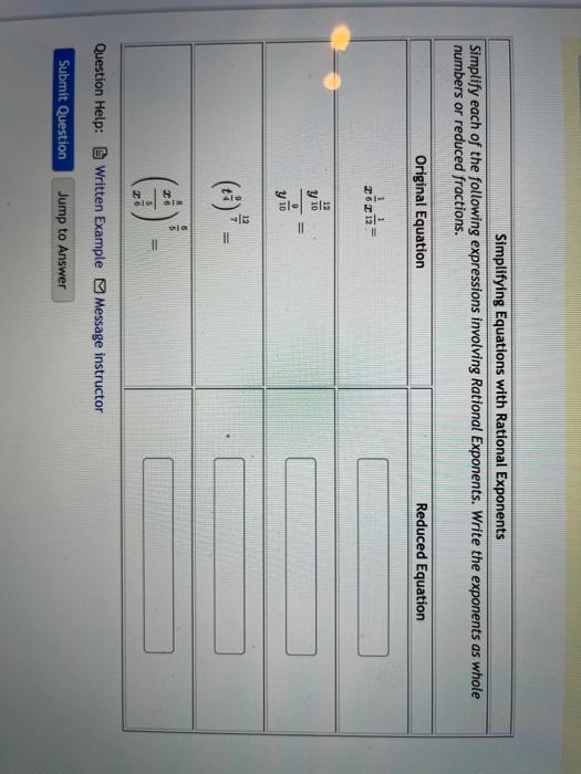 Solved Simplifying Equations with Rational Exponents | Chegg.com