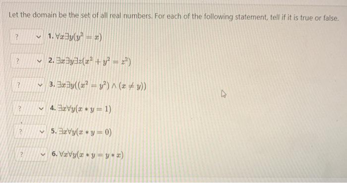 Solved Let the domain be the set of all real numbers. For | Chegg.com