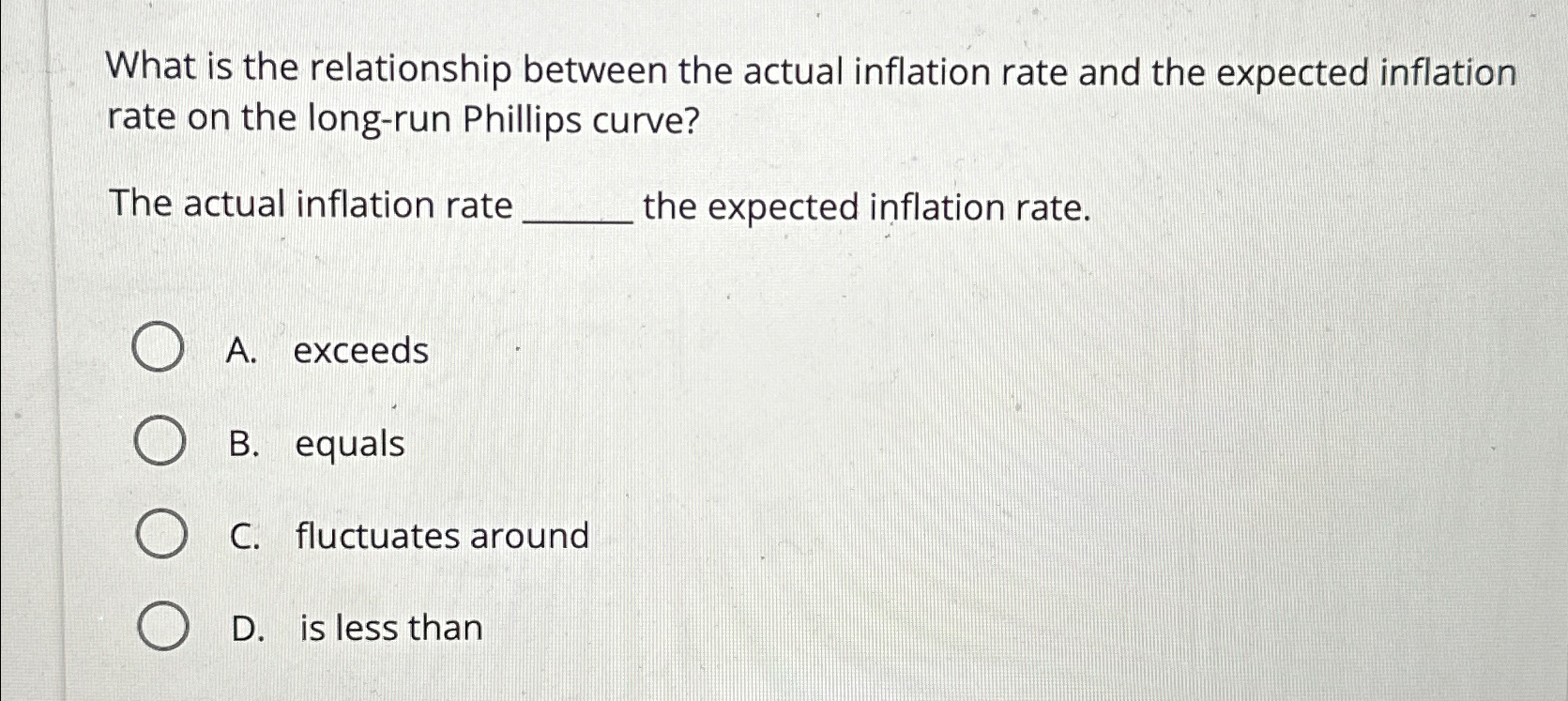 Solved What is the relationship between the actual inflation | Chegg.com