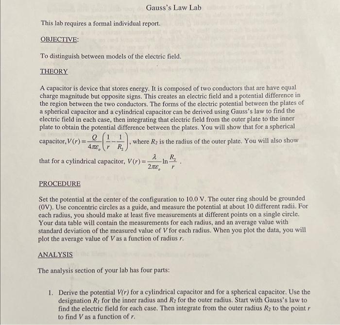 Solved This lab requires a formal individual report. | Chegg.com