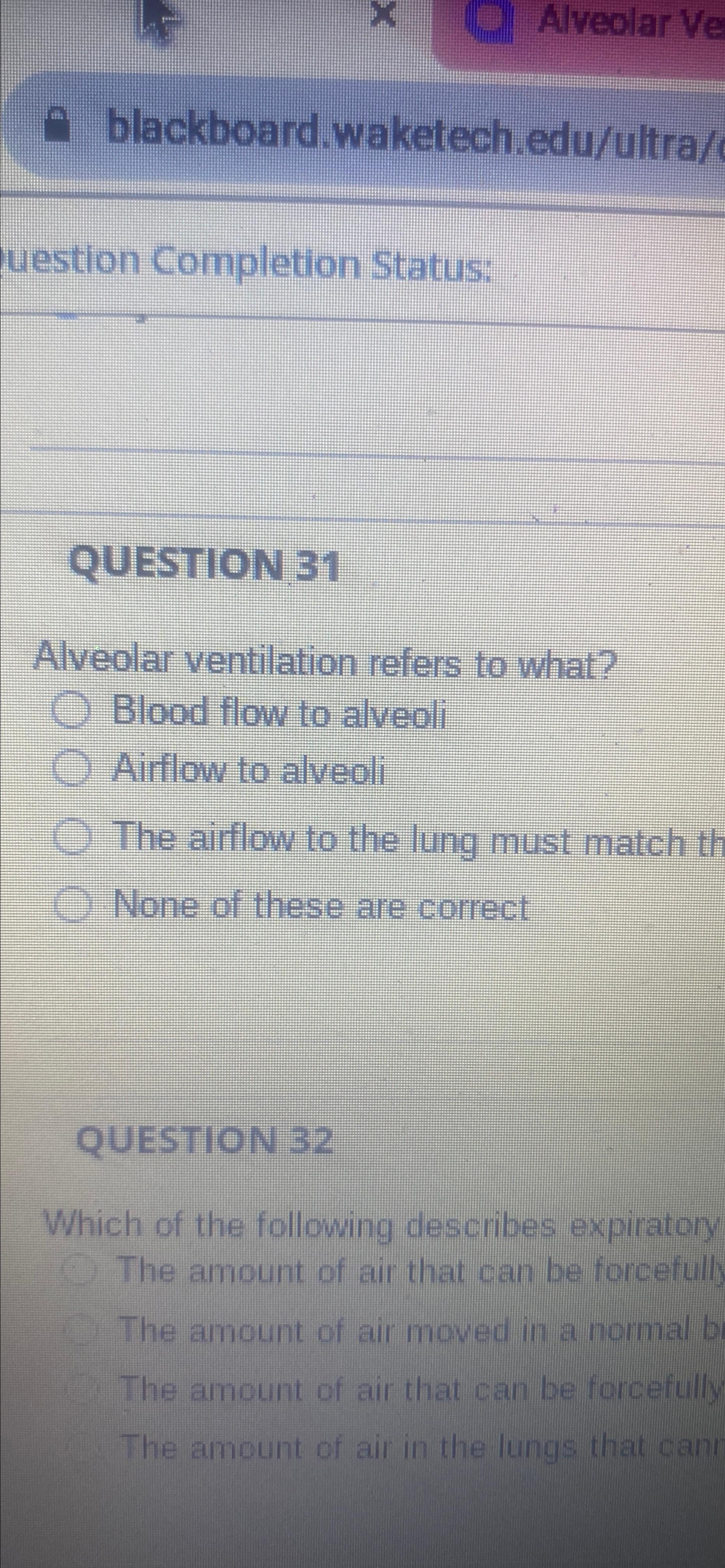 Solved blackboard.waketech.edu/ultra/uestion Completion | Chegg.com