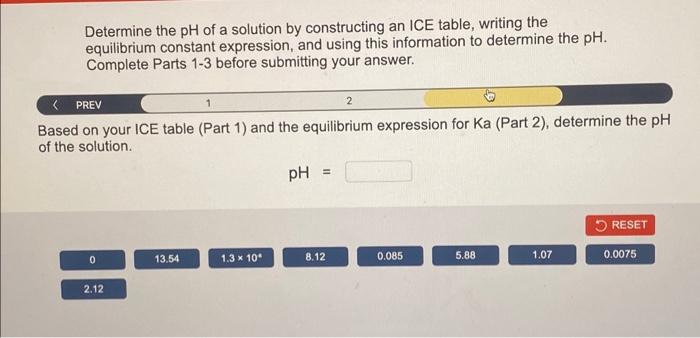 [Solved]: Determine the pH of a solution by constructing an