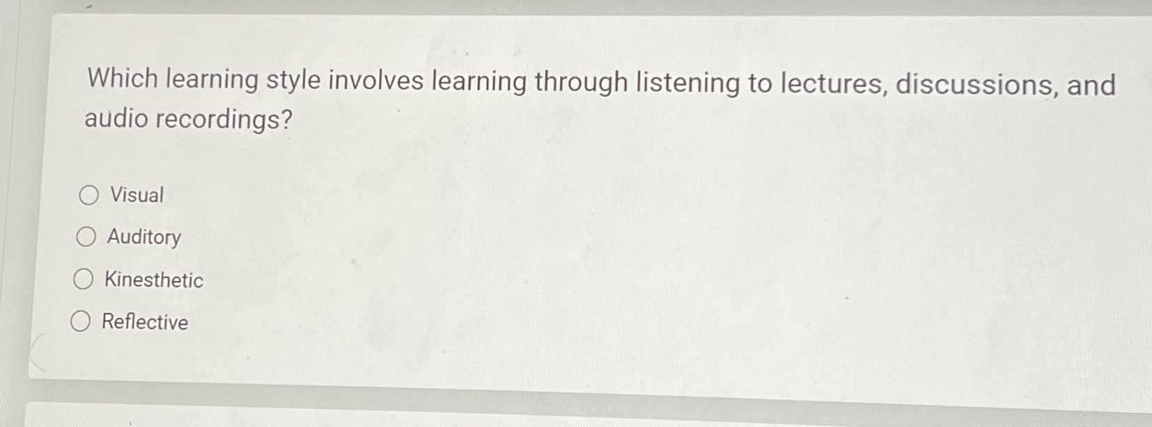 Solved Which learning style involves learning through | Chegg.com