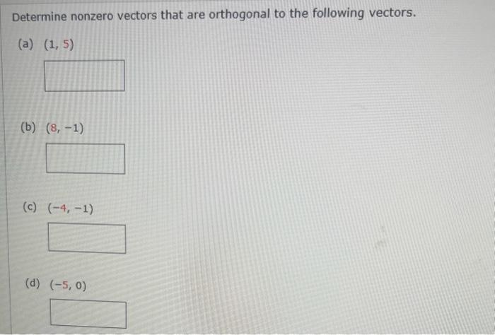 Solved Determine nonzero vectors that are orthogonal to the | Chegg.com