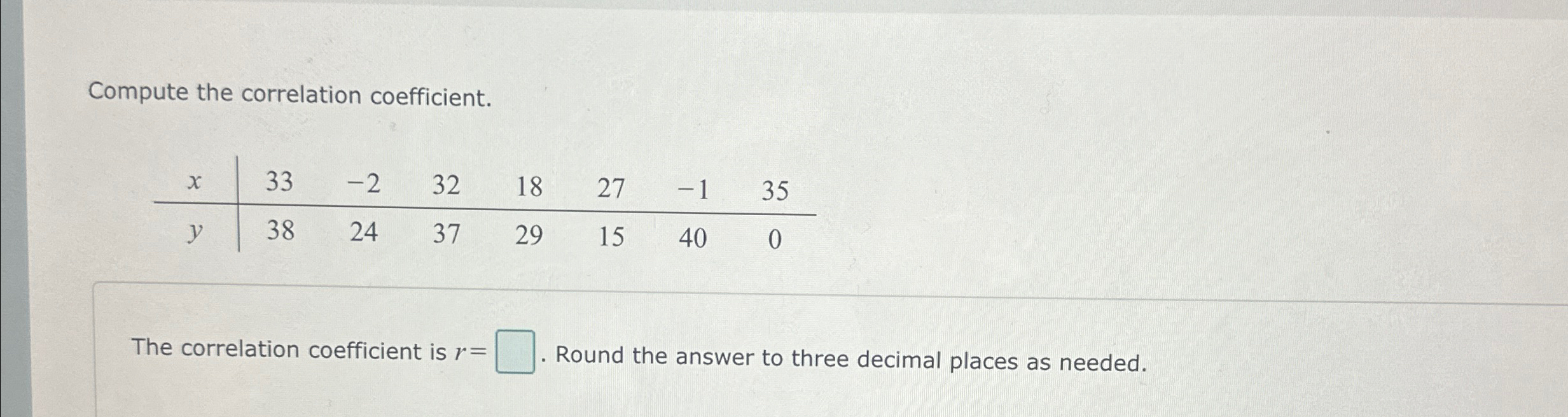 Solved Compute the correlation | Chegg.com