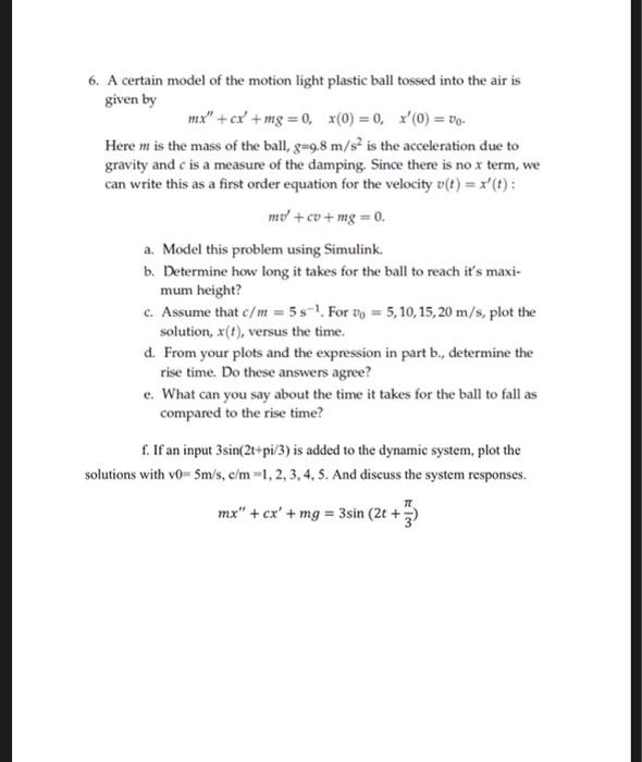 Solved Please try to show me the Matlab inputs for these | Chegg.com