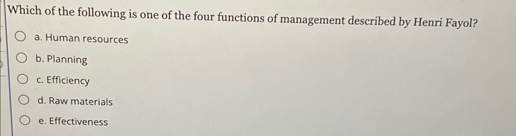 Solved Which of the following is one of the four functions | Chegg.com