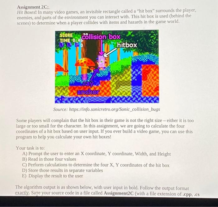 Solved Assignment 2C: Hit Boxes! In many video games, an | Chegg.com