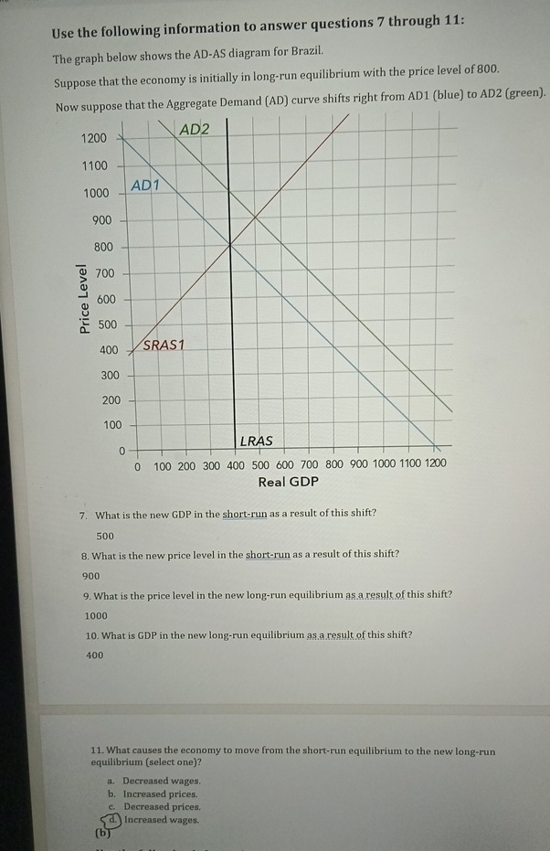 Solved Use the following information to answer questions 7 | Chegg.com