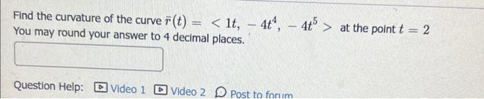 Solved Find the curvature of the curve rˉ(t)= | Chegg.com