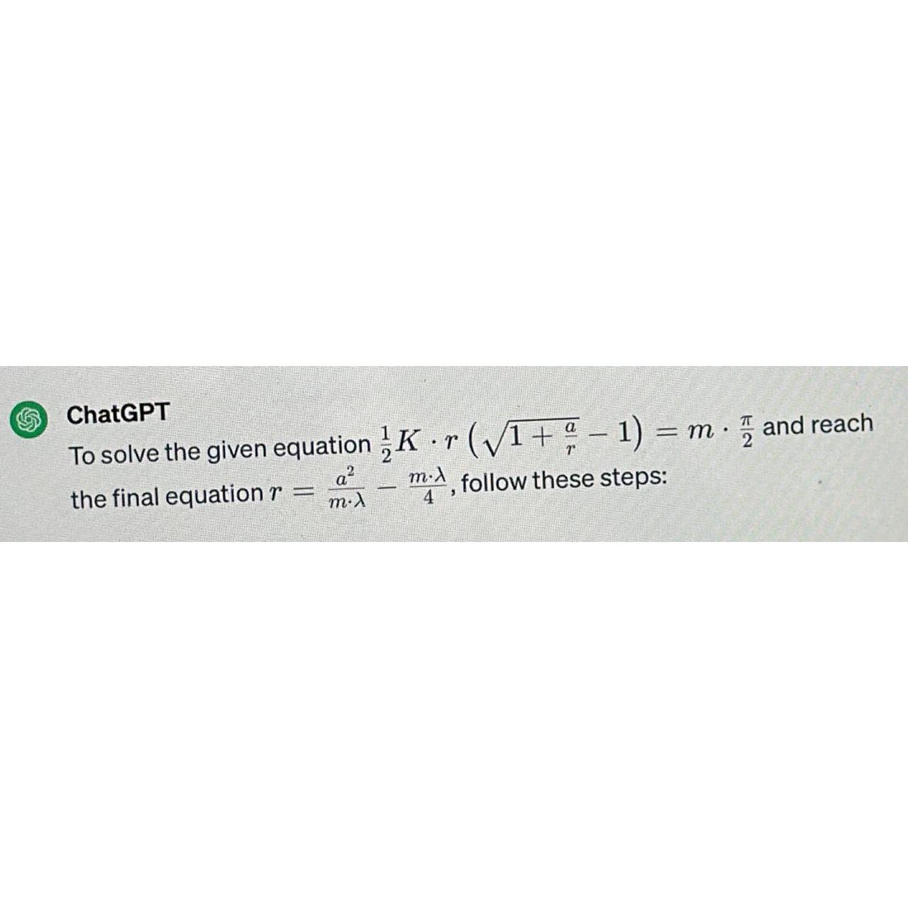 Solved ChatGPTTo solve the given equation | Chegg.com