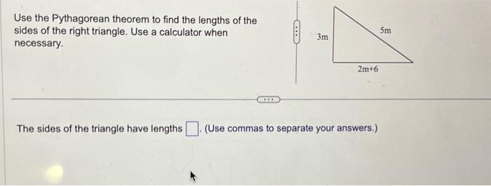 Solved Use the Pythagorean theorem to find the lengths of | Chegg.com