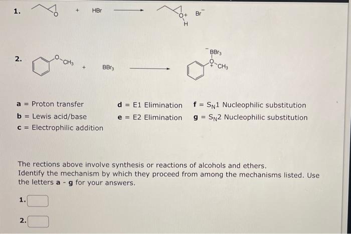 Solved 1. +HO+HBr OHBr− 2. a= Proton transfer b= Lewis | Chegg.com