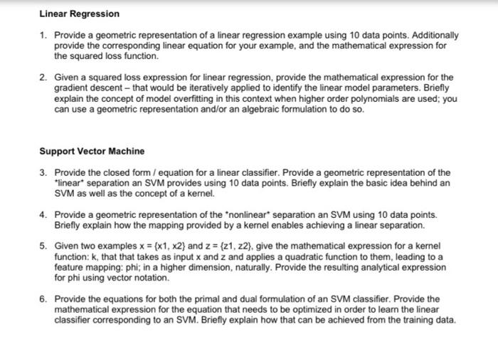 Solved Linear Regression 1. Provide a geometric | Chegg.com