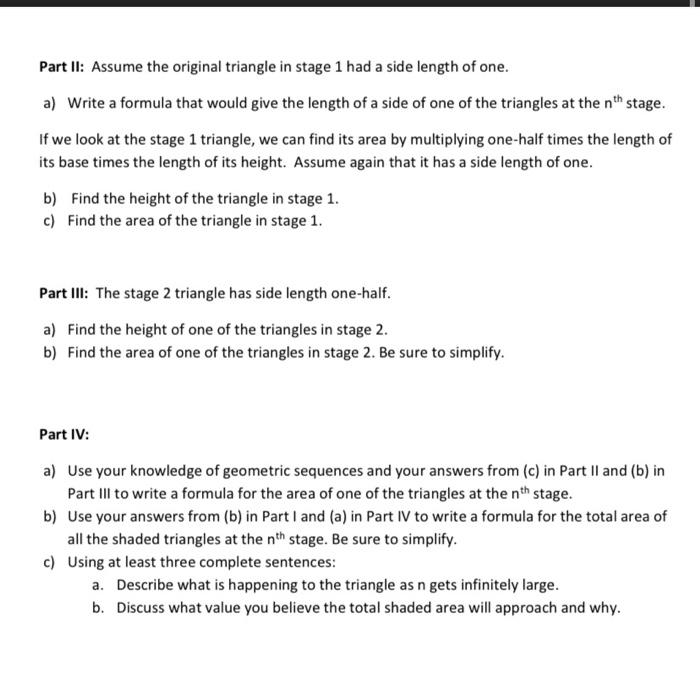 Solved 1 Of 2 Precalculus Project 3 Fractals Purpose My