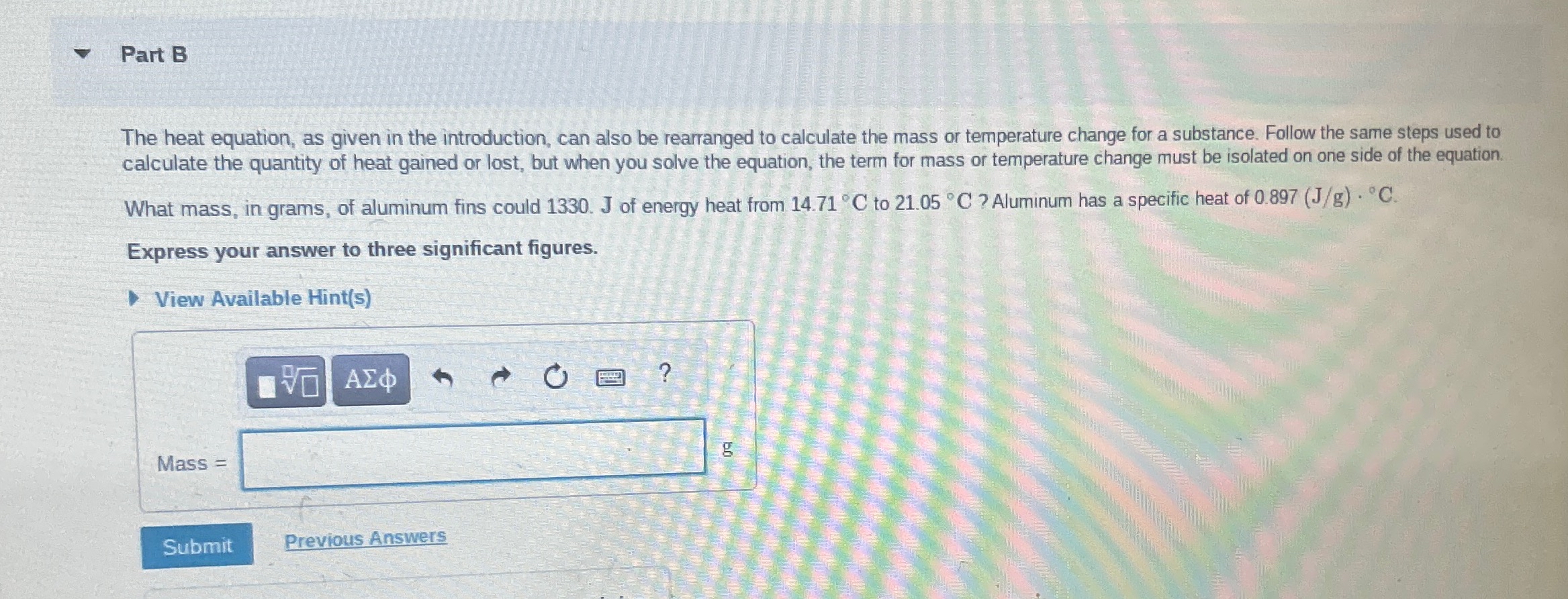 Solved Part BThe heat equation, as given in the | Chegg.com