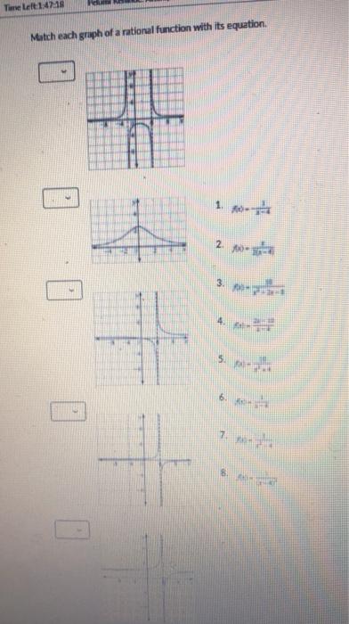 Solved The Left: 1478 Match each graph of a rational | Chegg.com