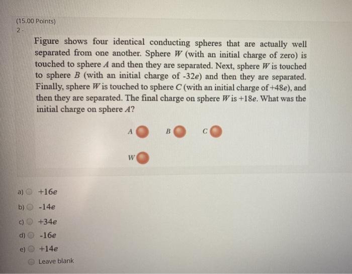 Solved Figure shows four identical conducting spheres that | Chegg.com