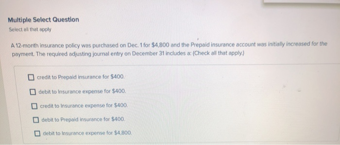 Solved Multiple Select Question Select all that apply A | Chegg.com