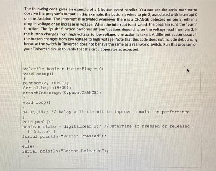 Solved Exercise 1. Adding Pushbutton Input An important | Chegg.com