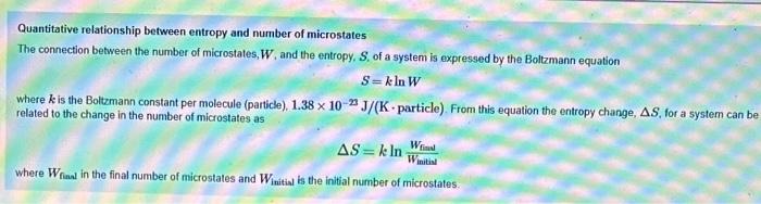 Solved Quantitative relationship between entropy and number | Chegg.com