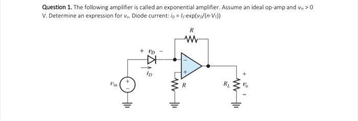 Solved Question 1. The following amplifier is called an | Chegg.com