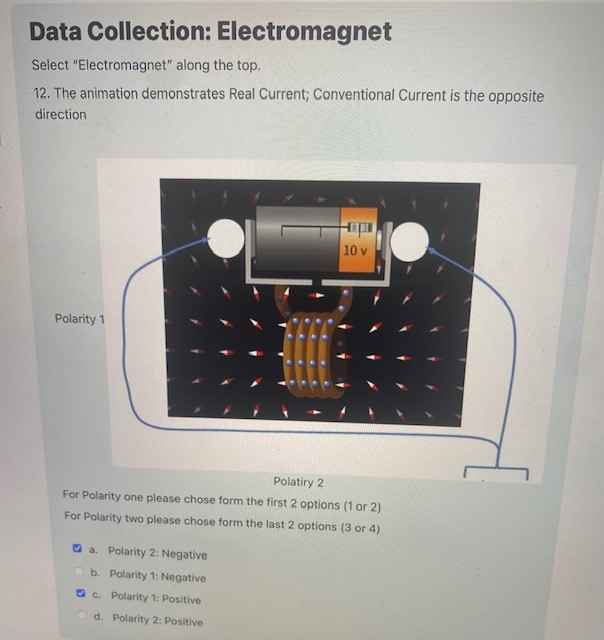 Solved Data Collection: ElectromagnetSelect "Electromagnet" | Chegg.com