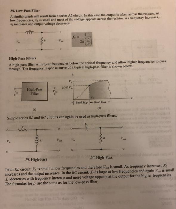 Solved EXPERIMENT 27 PASSIVE FILTERS OBJECTIVES 1 To | Chegg.com