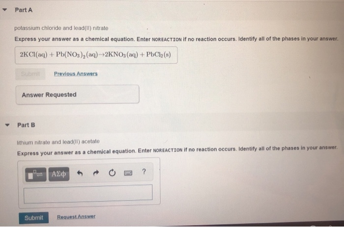 Solved Write a molecular equation for the precipitation | Chegg.com