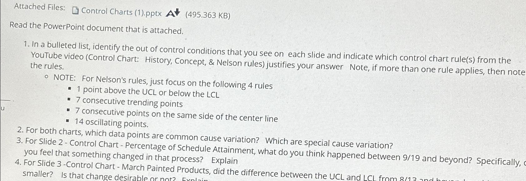 Solved Attached Files:0 ﻿Control Charts (1).pptx A (495.363 | Chegg.com