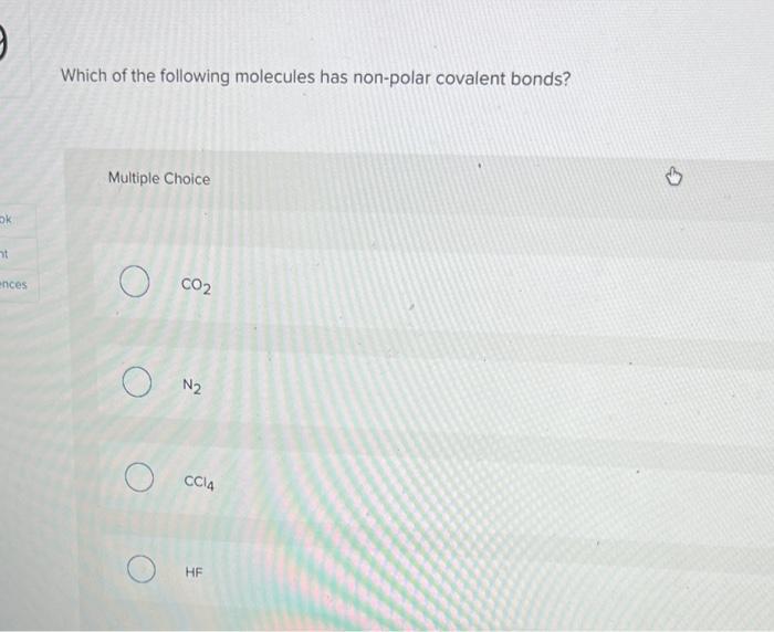 Solved Which of the following molecules has non-polar | Chegg.com