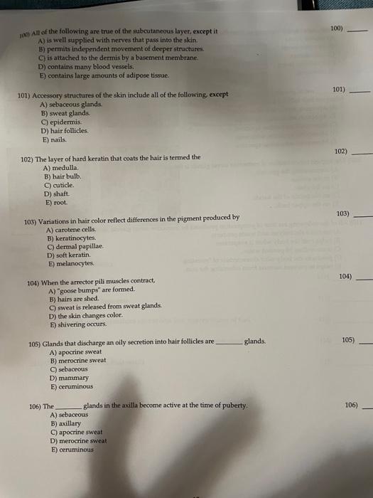 Solved Figure S-1 The Components of the Integumentary System | Chegg.com