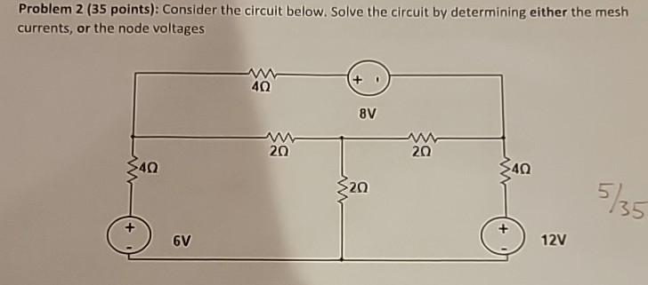 Solved Problem 2 ( 35 ﻿points): Consider the circuit below. | Chegg.com