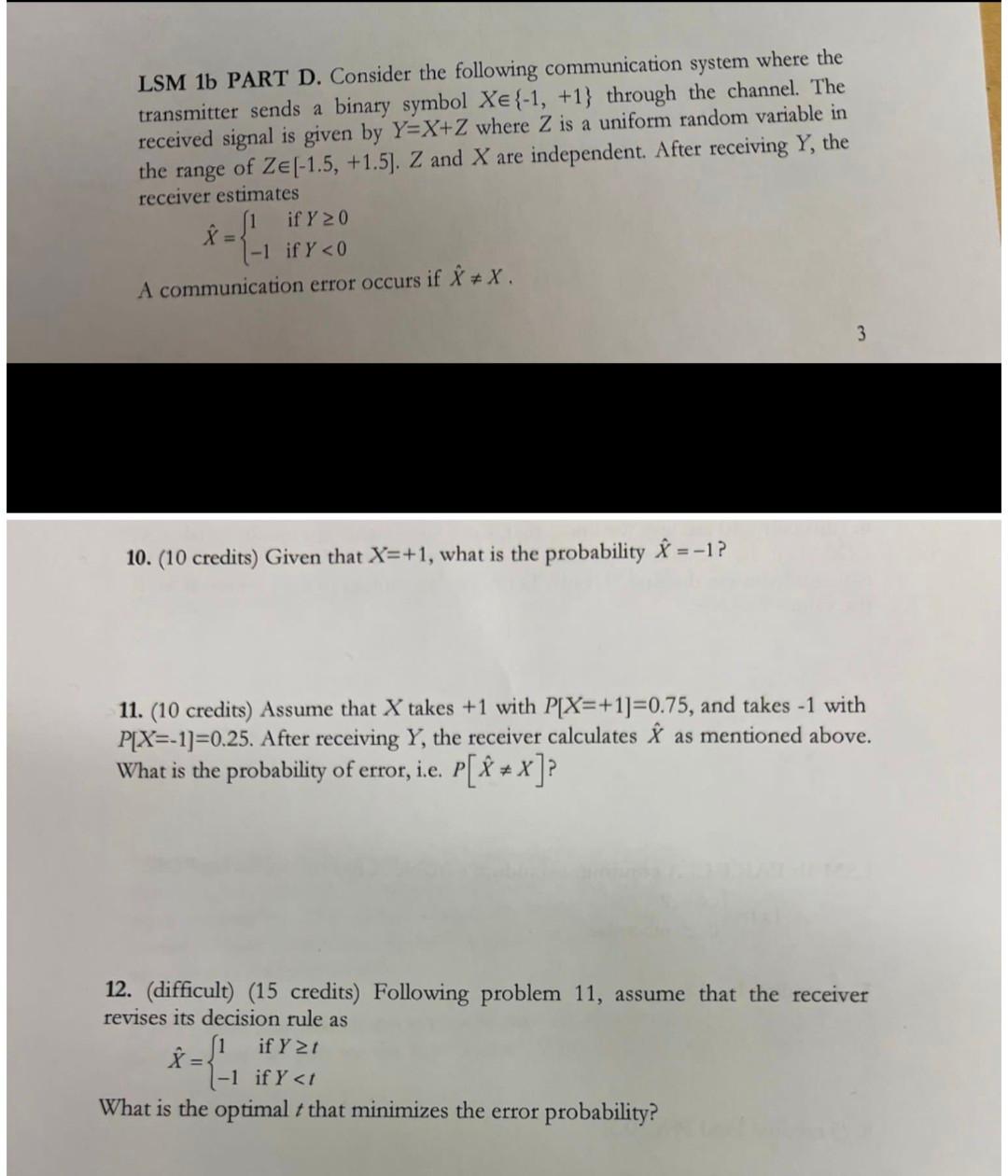 Solved LSM 1b PART D. Consider the following communication | Chegg.com