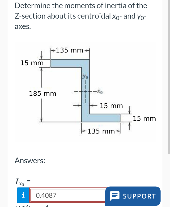 Solved Determine the moments of inertia of the Z-section | Chegg.com
