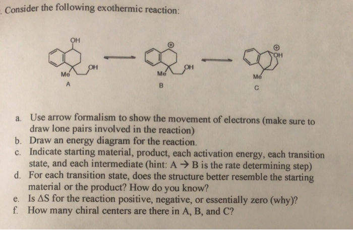 Solved Consider the following exothermic reaction: nog a. | Chegg.com