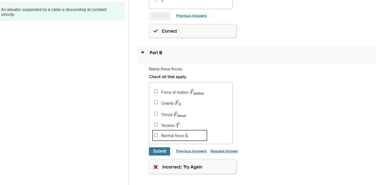 Solved An elevator suspended by a cable is descending at | Chegg.com