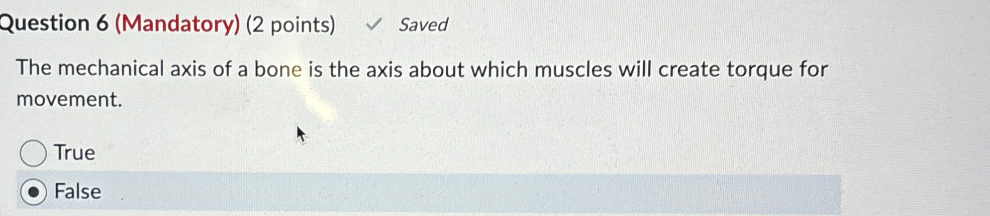 Solved Question 6 (Mandatory) (2 ﻿points) ﻿SavedThe | Chegg.com