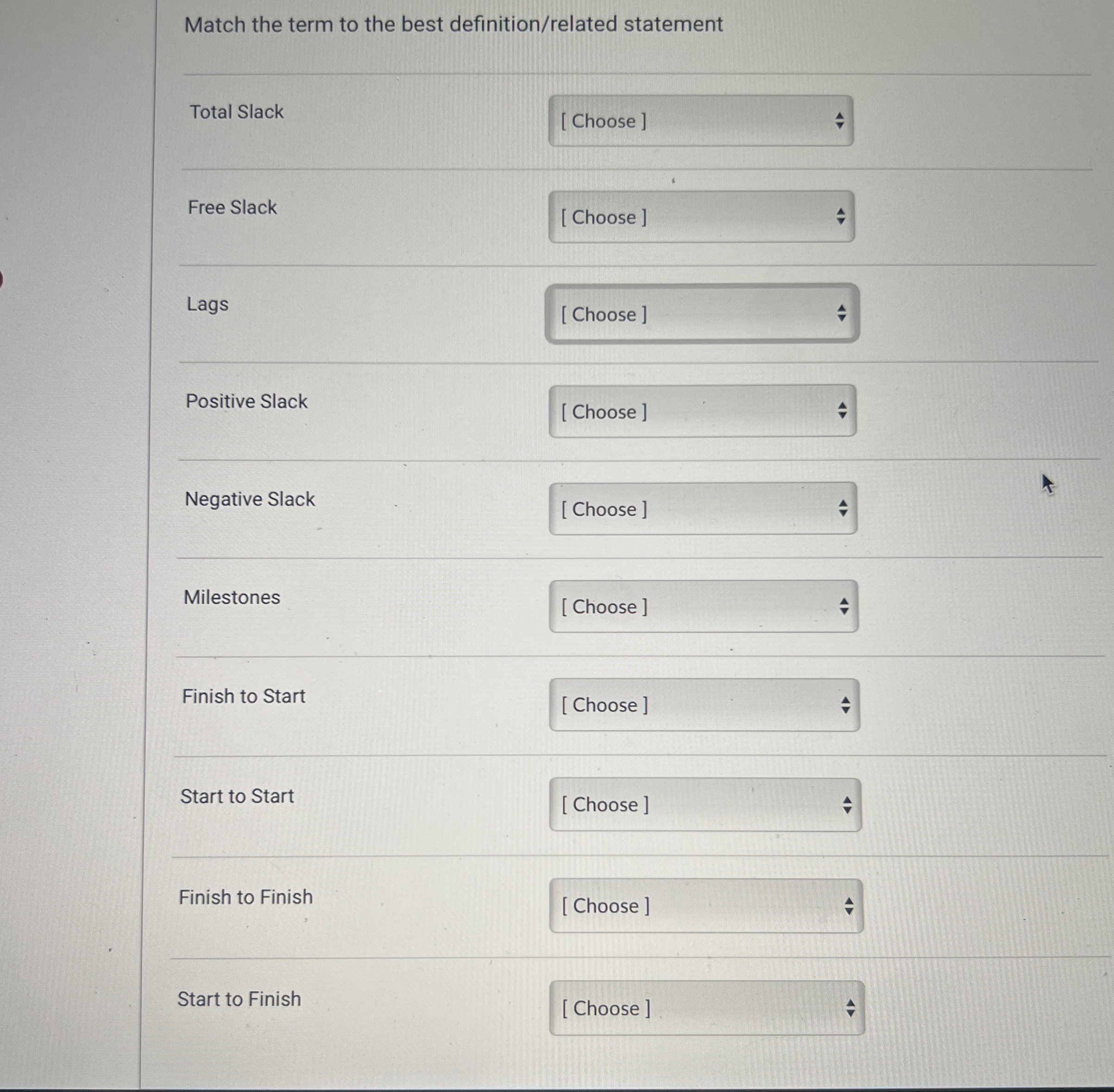 Solved Match the term to the best definition/related | Chegg.com