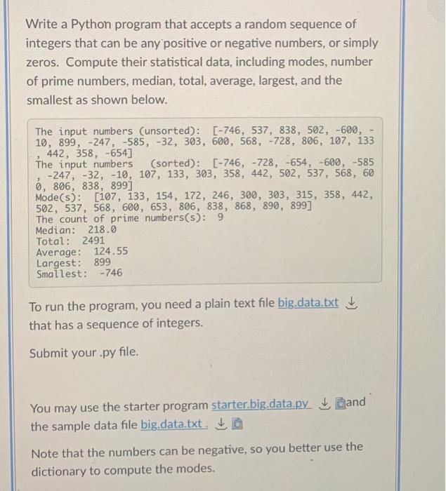 Solved Write a Python program that accepts a random sequence | Chegg.com