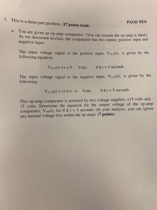 Solved 7. This is a three-part problem. (17 points total) | Chegg.com