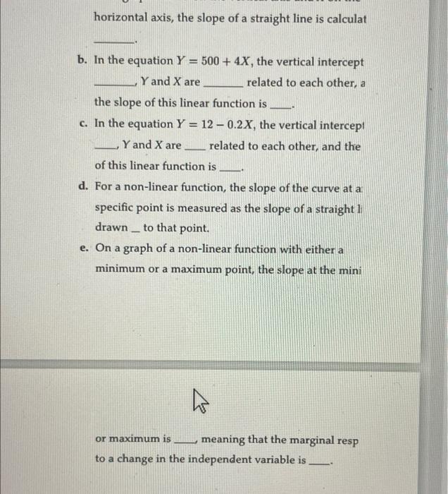 Solved horizontal axis, the slope of a straight line is | Chegg.com