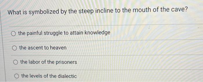 What is symbolized by the steep incline to the mouth | Chegg.com