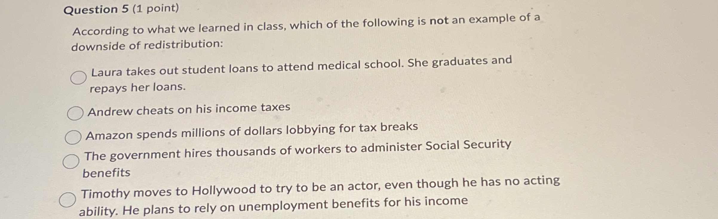 Solved Question 5 (1 ﻿point)According to what we learned in | Chegg.com