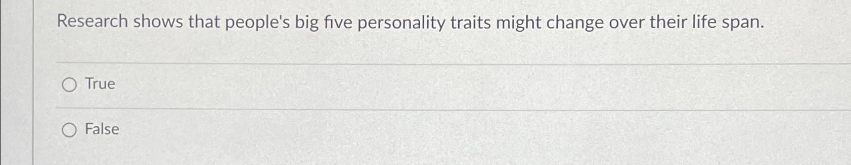 Solved Research shows that people's big five personality | Chegg.com