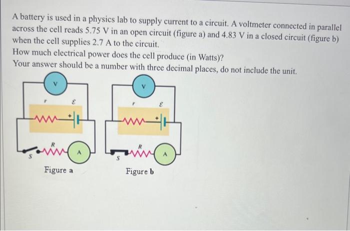 Solved A battery is used in a physics lab to supply current | Chegg.com