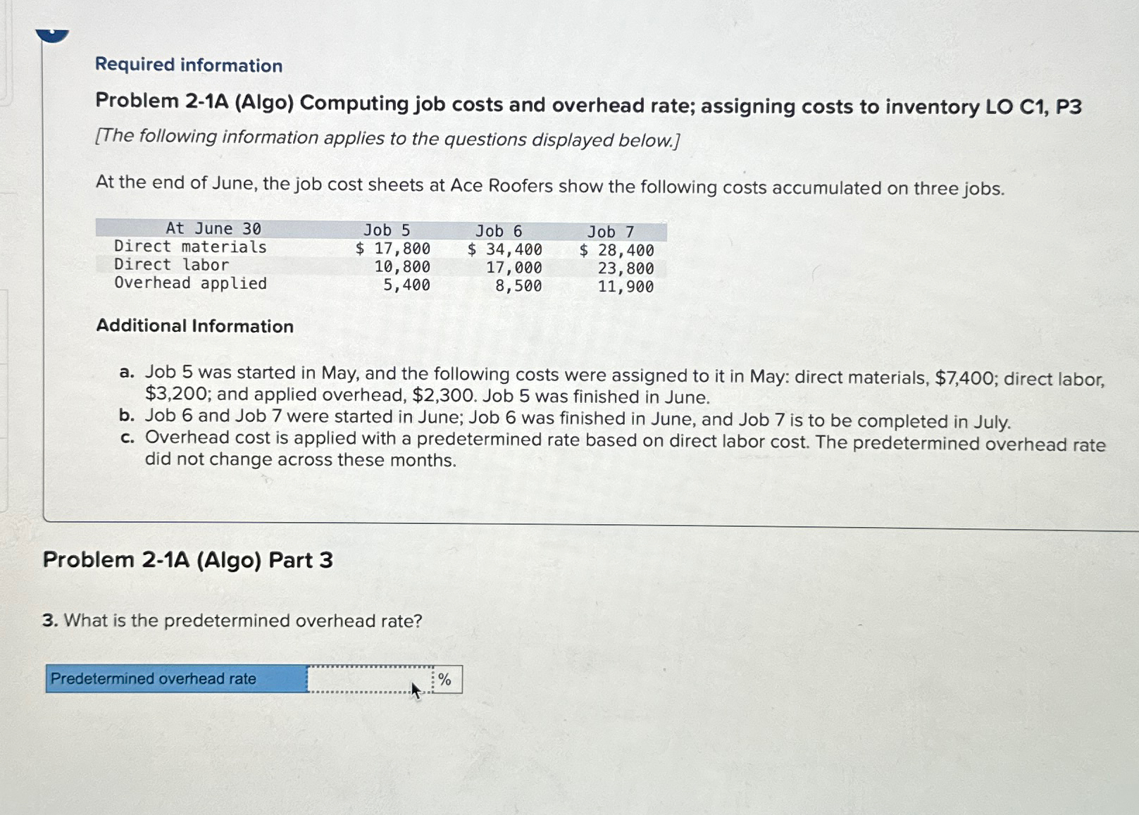 Solved Required informationProblem 2-1A (Algo) ﻿Computing | Chegg.com