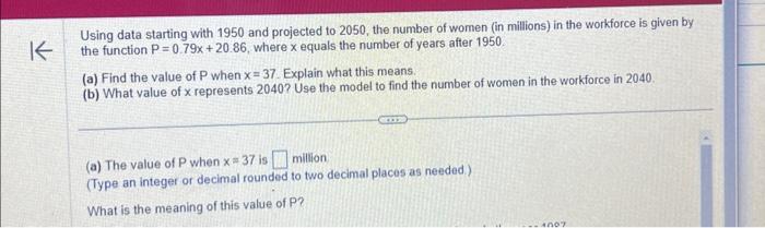 Solved Using data starting with 1950 and projected to 2050 , | Chegg.com