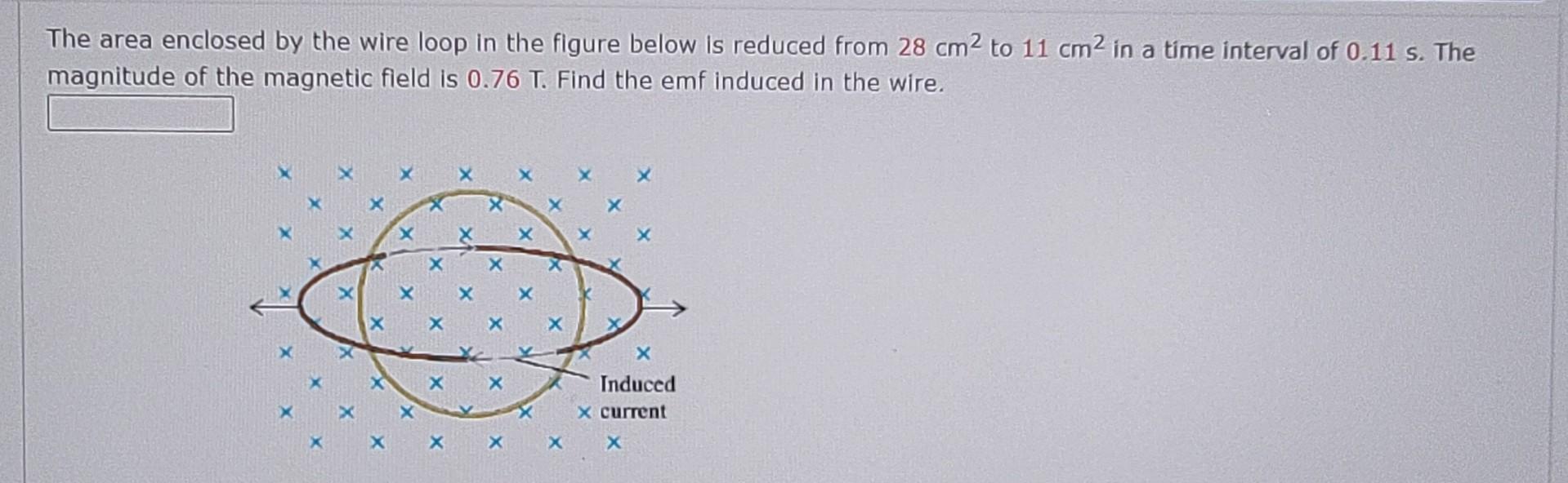 Solved The area enclosed by the wire loop in the figure | Chegg.com