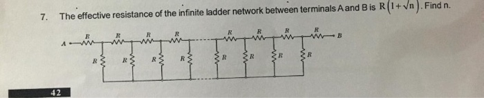 Solved 7. The effective resistance of the infinite ladder | Chegg.com